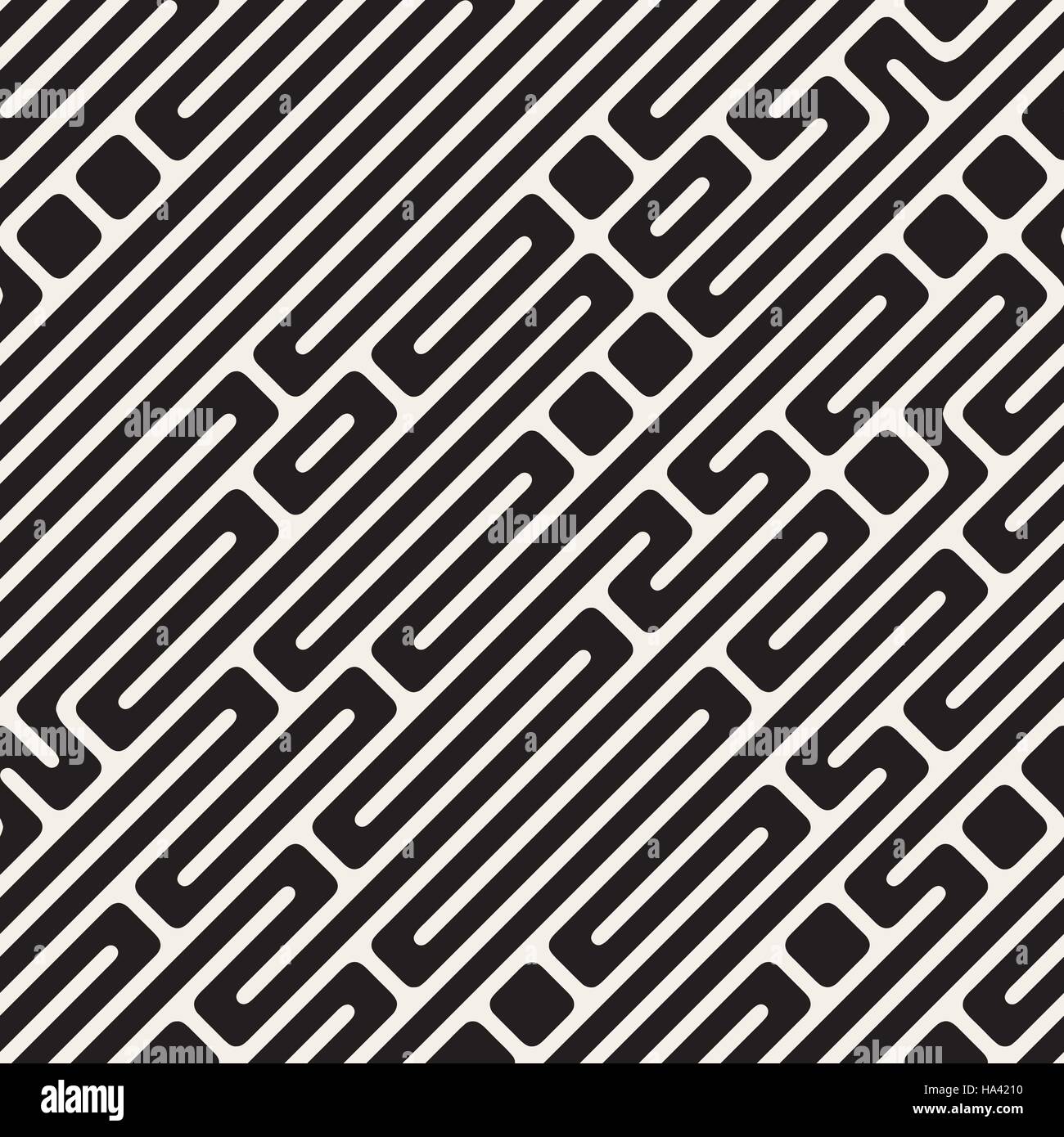 Vector Seamless Black and White Diagonal Maze Lines Pattern Stock ...