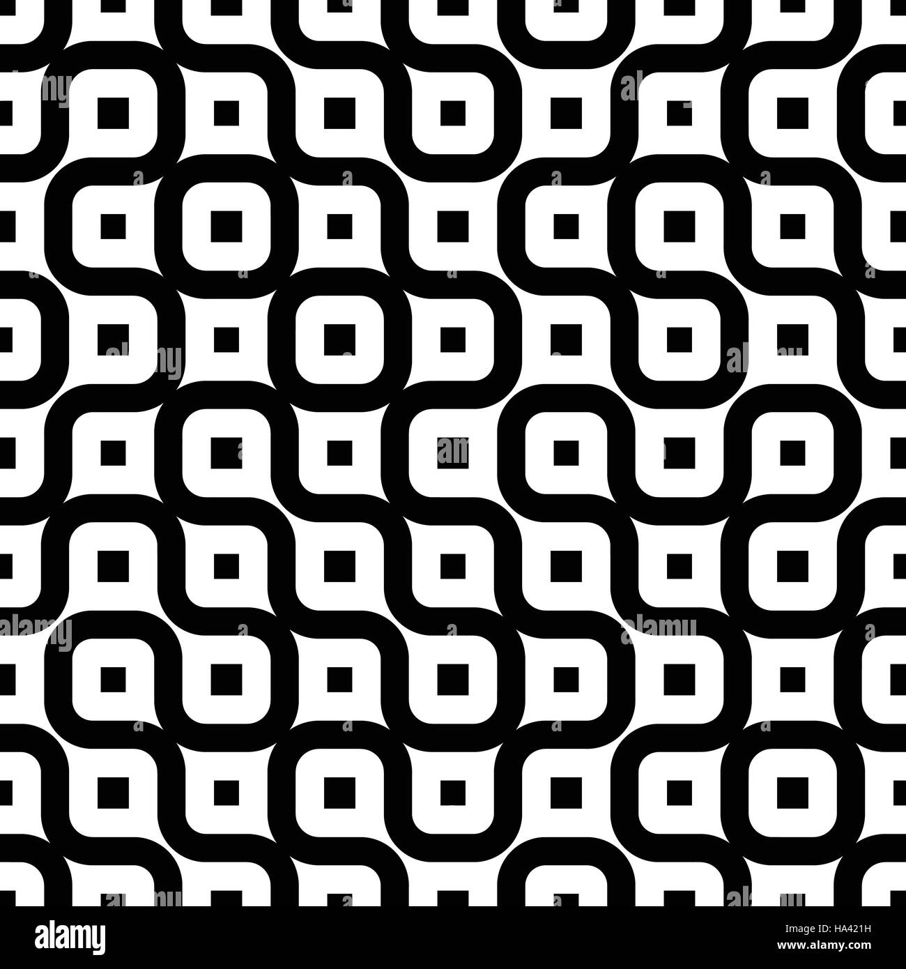 Vector seamless black and white tangled round stripes geometric vintage ...