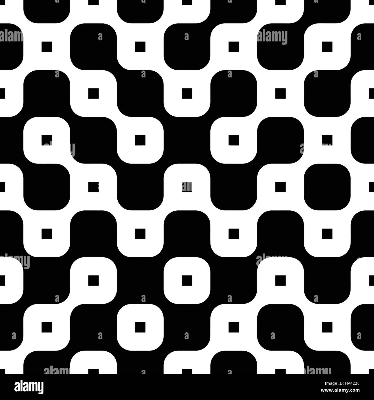 Vector seamless black and white tangled round stripes geometric vintage ...
