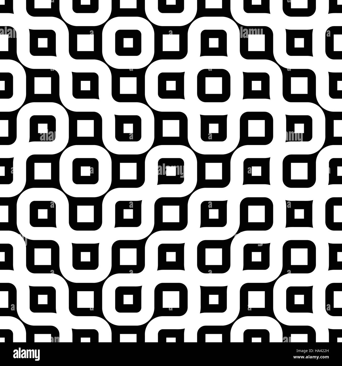 Vector seamless black and white tangled round stripes geometric vintage ...