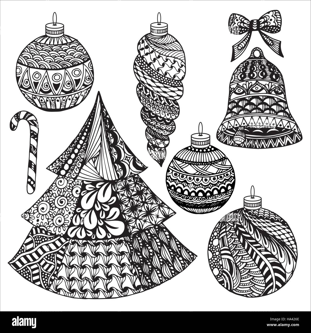 Christmas Zentangle Coloring Pages [2025]