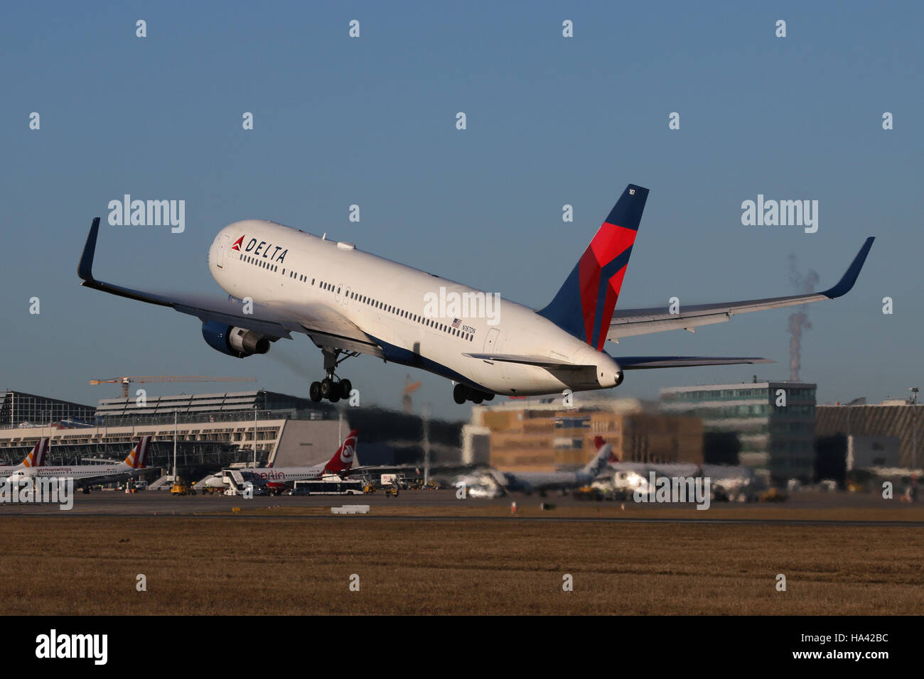 Stuttgart, Germany – January 14, 2016: Delta Airlines, Boeing 767 is ...
