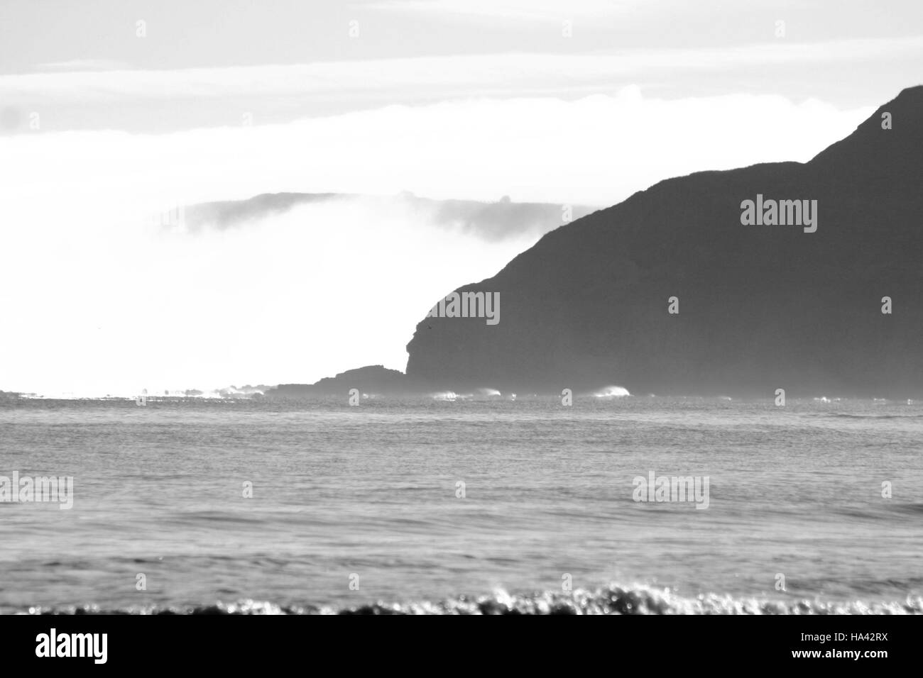Sea Fret in Cayton Bay Stock Photo - Alamy