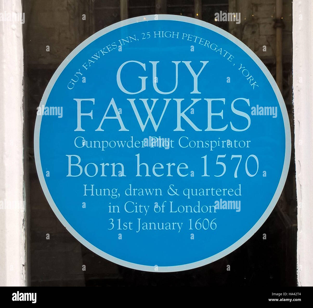 Heritage plaque for Guy Fawkes Stock Photo - Alamy