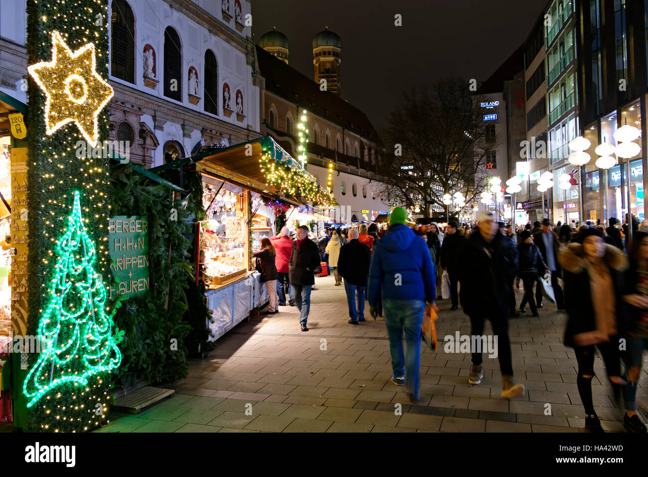 German Christmas Markets Neuhauser street, Munich, Upper Bavaria ...