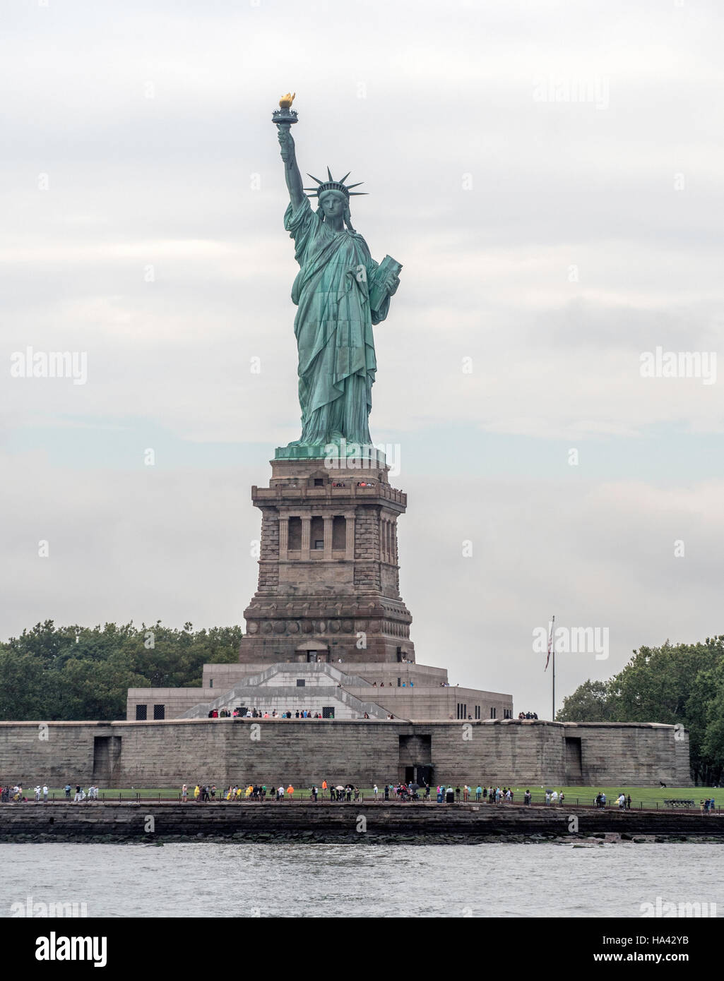 Statue of Liberty sculpture on Liberty Island in New York Harbor in New ...