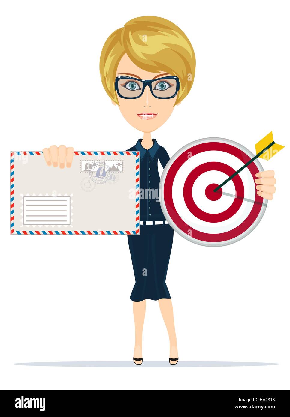 woman with target and letter vector Stock Vector Image & Art - Alamy