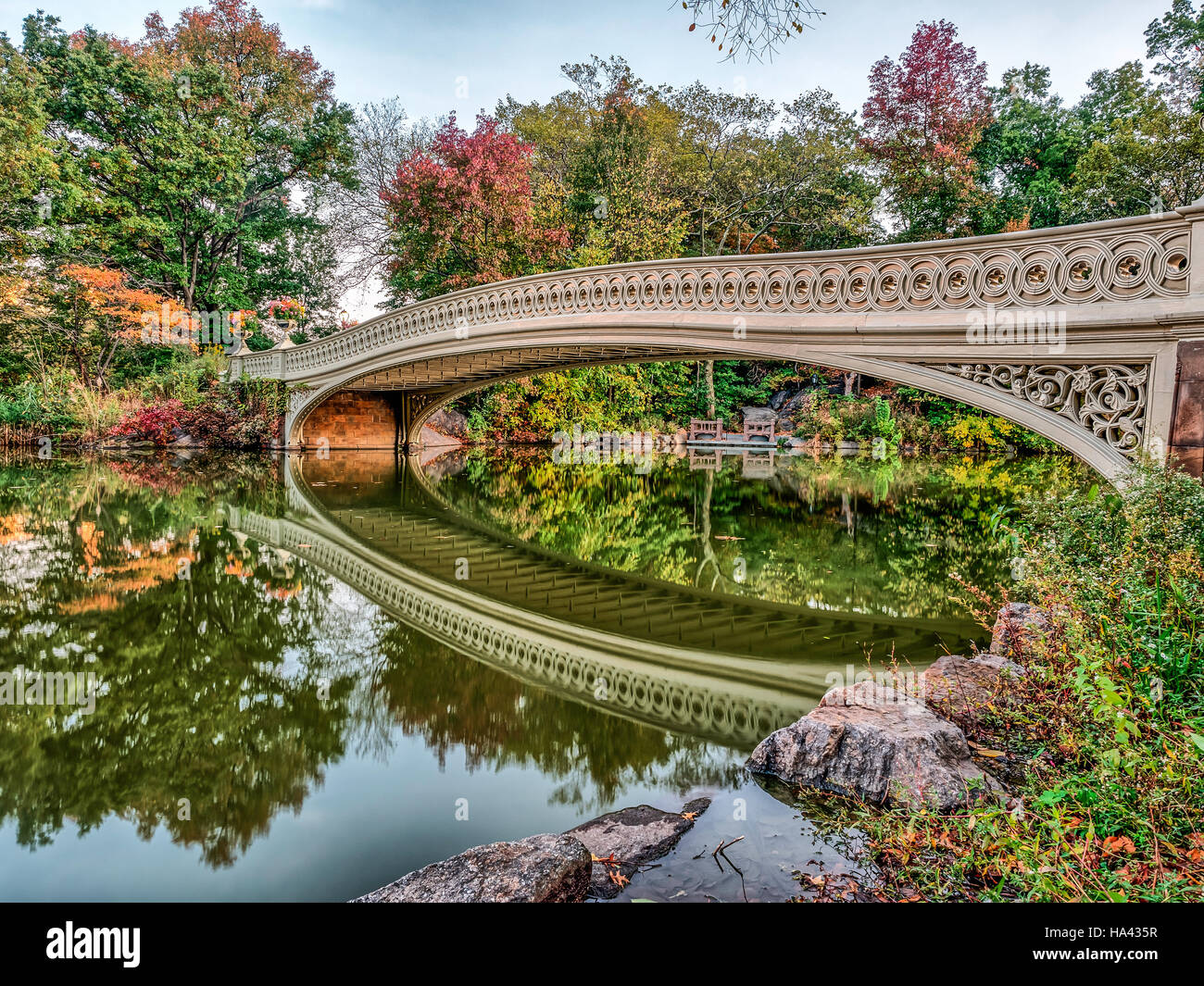 The Bow Bridge is a cast iron bridge located in Central Park, New York ...