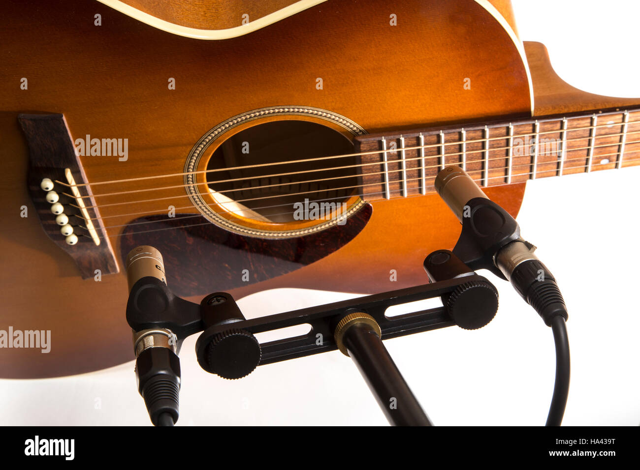 Recording a guitar using a matched pair of condenser instrument ...