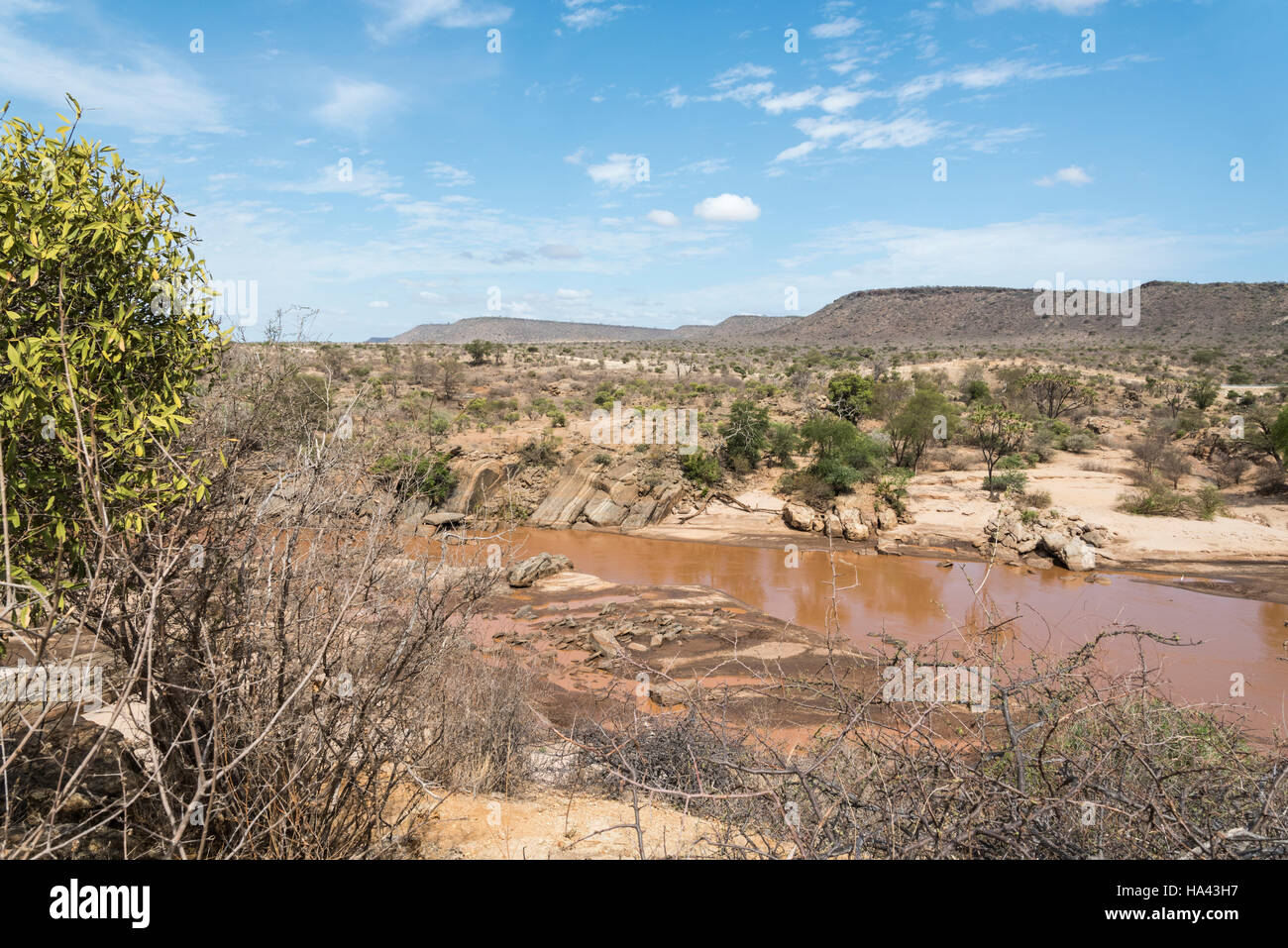 The view from Crocodile Point on the Galena River, Tsavo East National ...