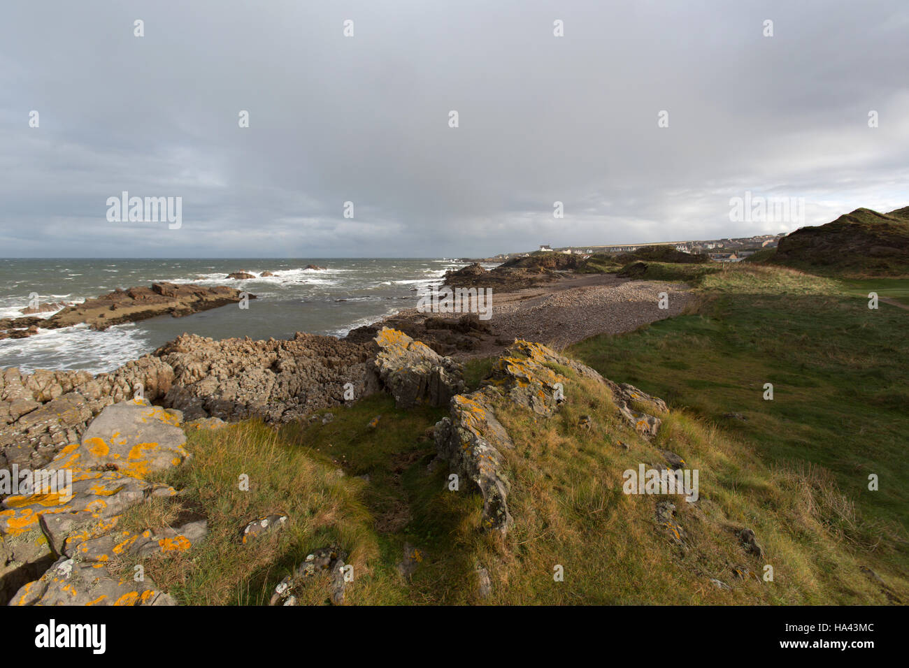 Village of Findochty, Scotland. Picturesque view of the Moray coastline ...