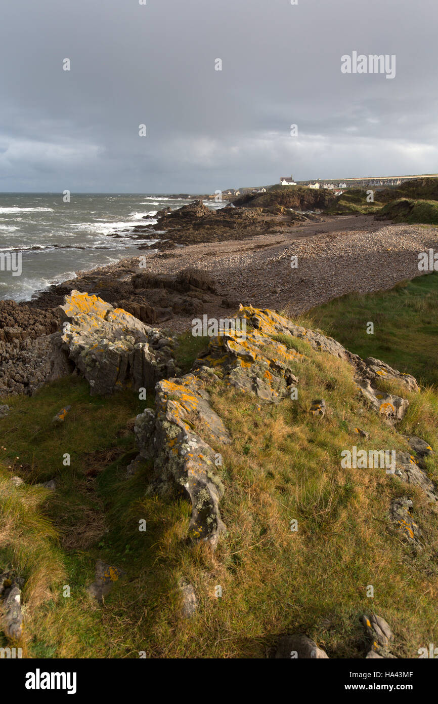 Village of Findochty, Scotland. Picturesque view of the Moray coastline ...