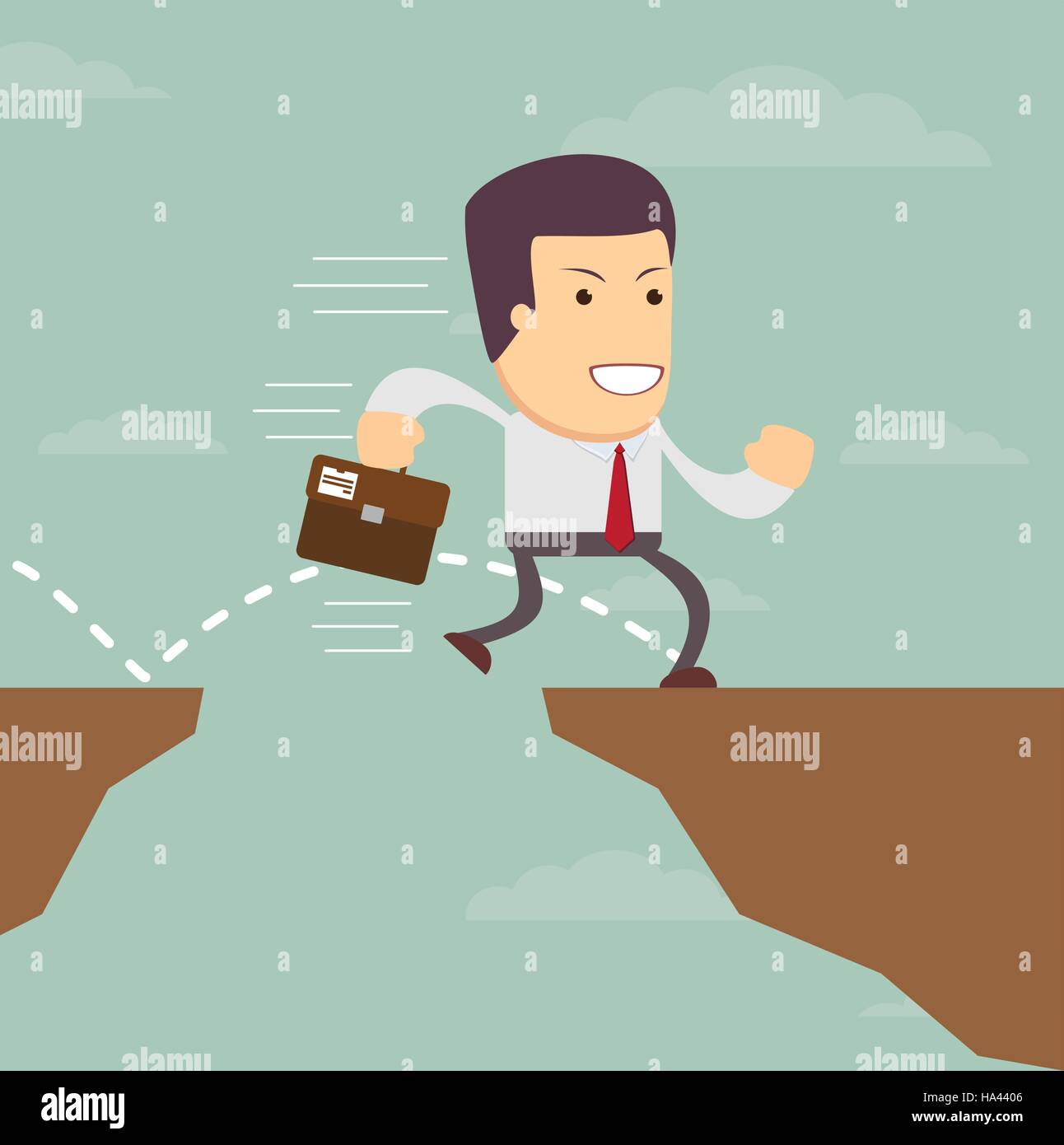 businessman jump through the gap Stock Vector Image & Art - Alamy