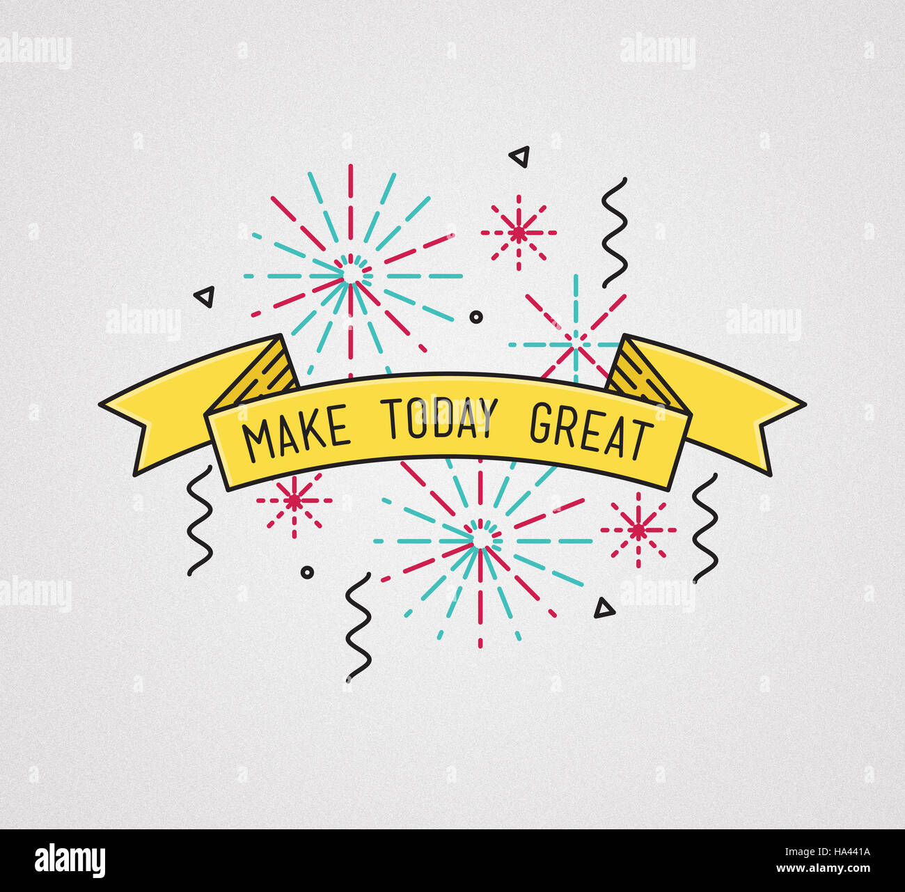 Make today great Inspirational illustration, motivational quotes Stock ...