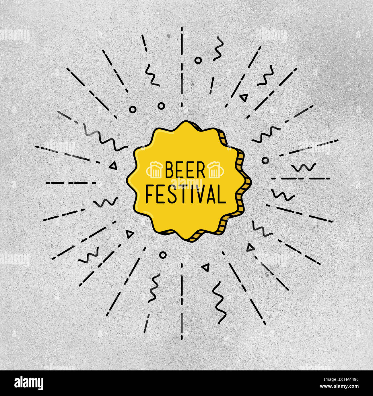 Beer festival shining banner, colorful background in flat style Stock ...