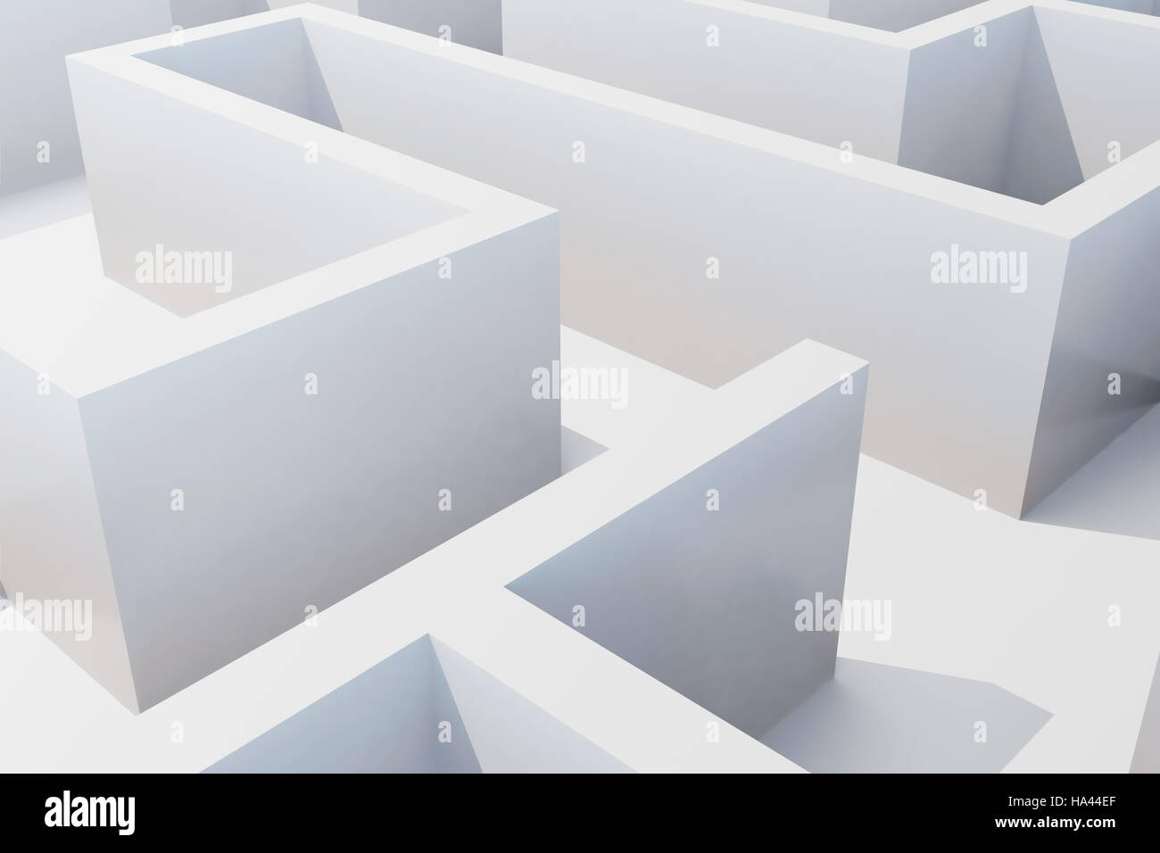 Top view of white labyrinth. 3d rendering Stock Photo - Alamy