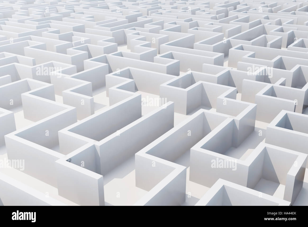 Top view of white labyrinth. 3d rendering Stock Photo - Alamy
