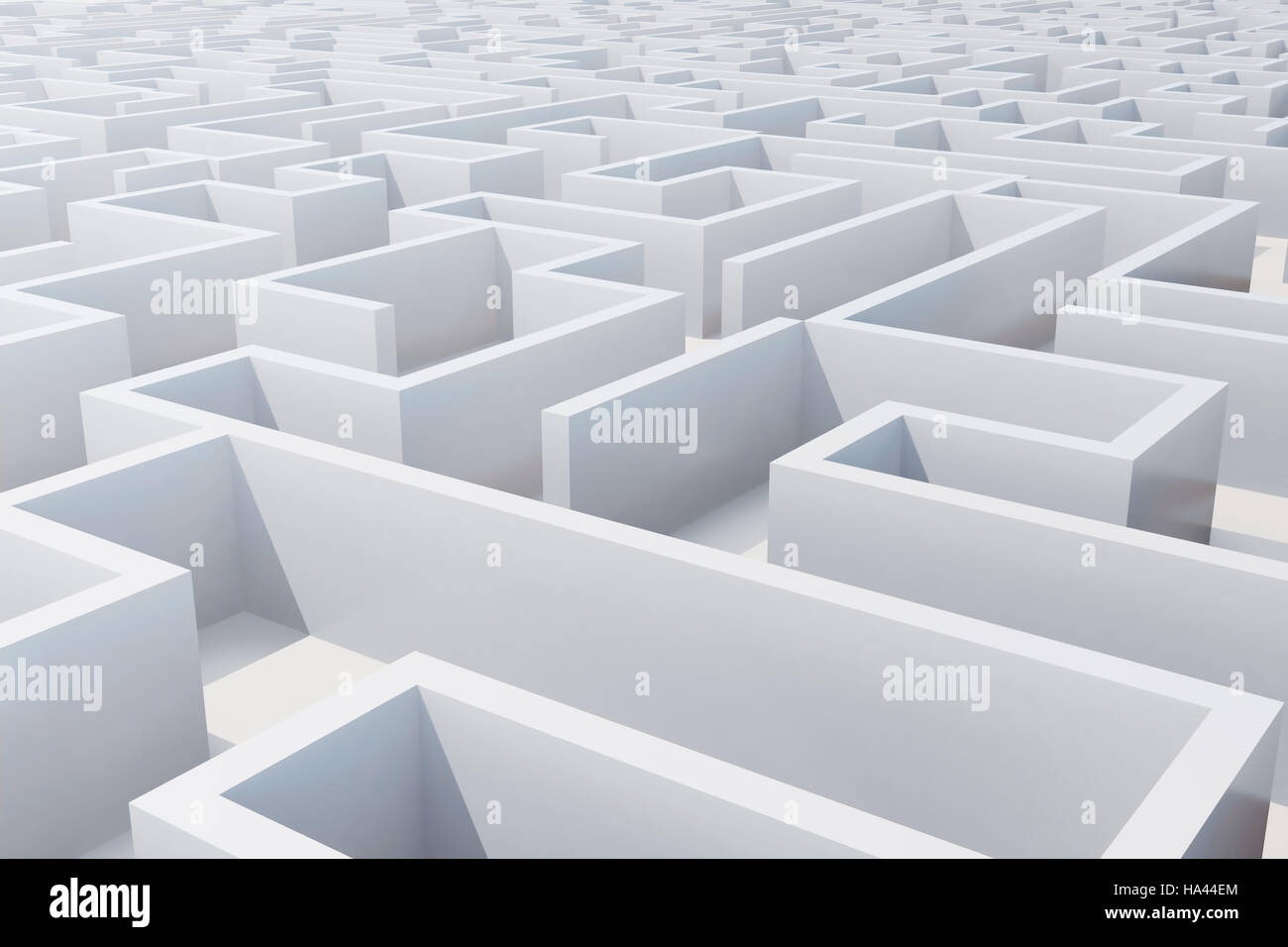 Top view of white labyrinth. 3d rendering Stock Photo - Alamy