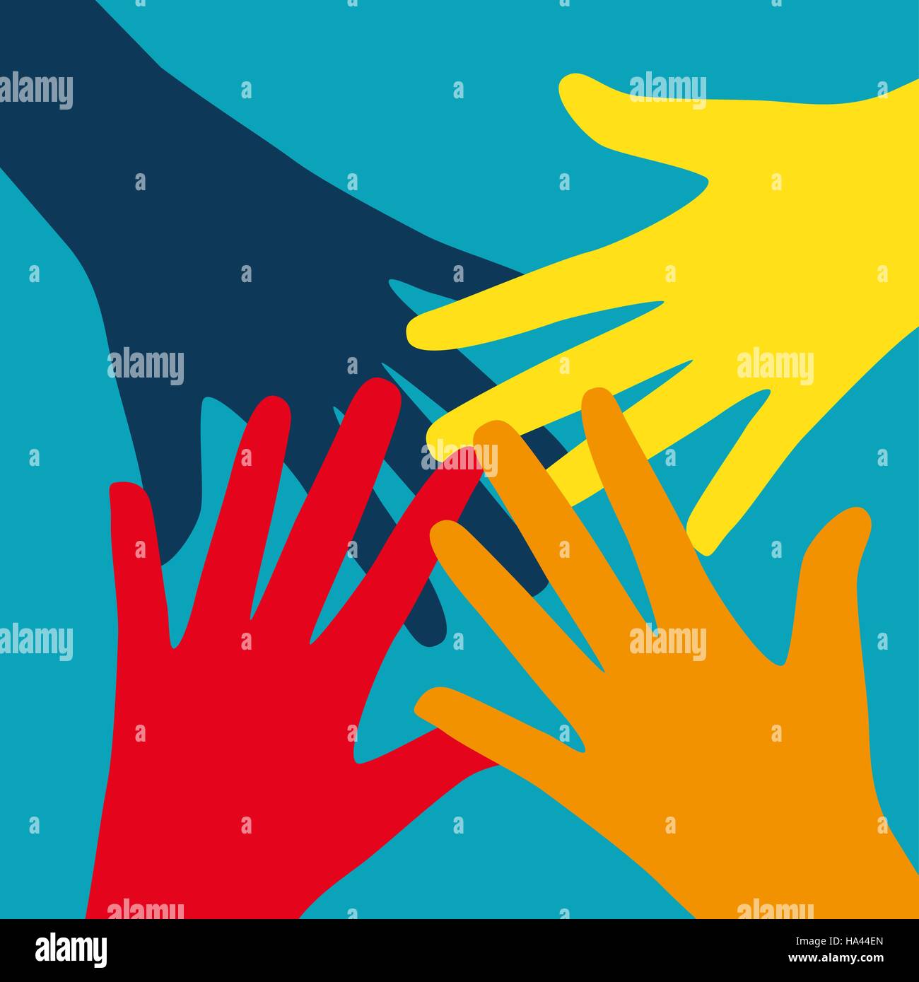 Teamwork, Community, Social Design Flat Concept. Vector Illustra Stock ...