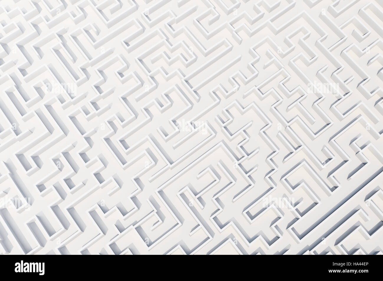 Top view of white labyrinth. 3d rendering Stock Photo - Alamy