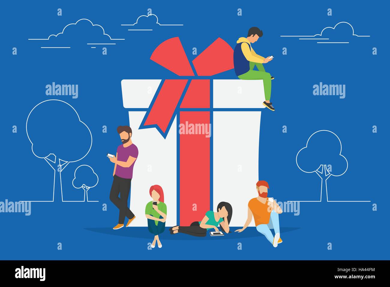 Gifts and presents concept illustration Stock Vector Image & Art - Alamy