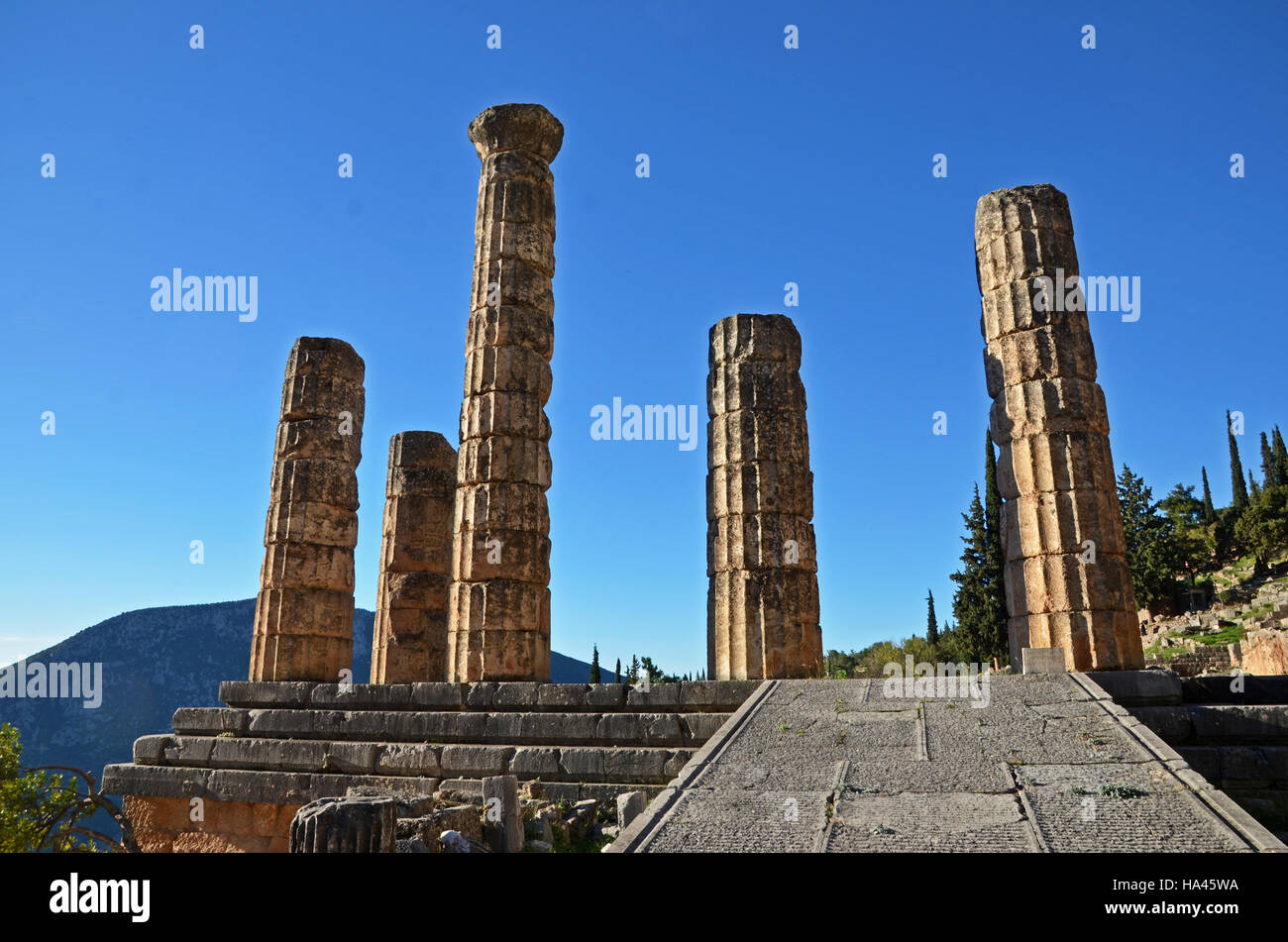 The ruins at Delphi, Phocis, Greece Stock Photo - Alamy