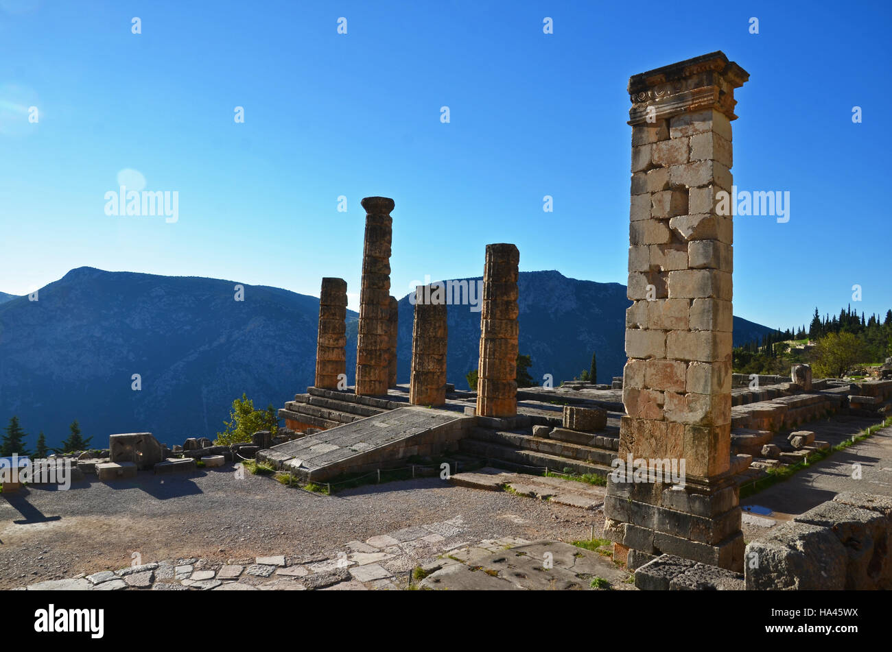The ruins at Delphi, Phocis, Greece Stock Photo - Alamy
