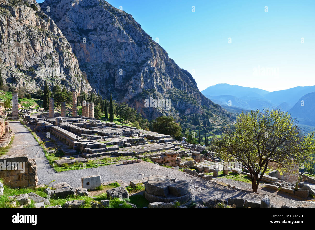 The ruins at Delphi, Phocis, Greece Stock Photo - Alamy