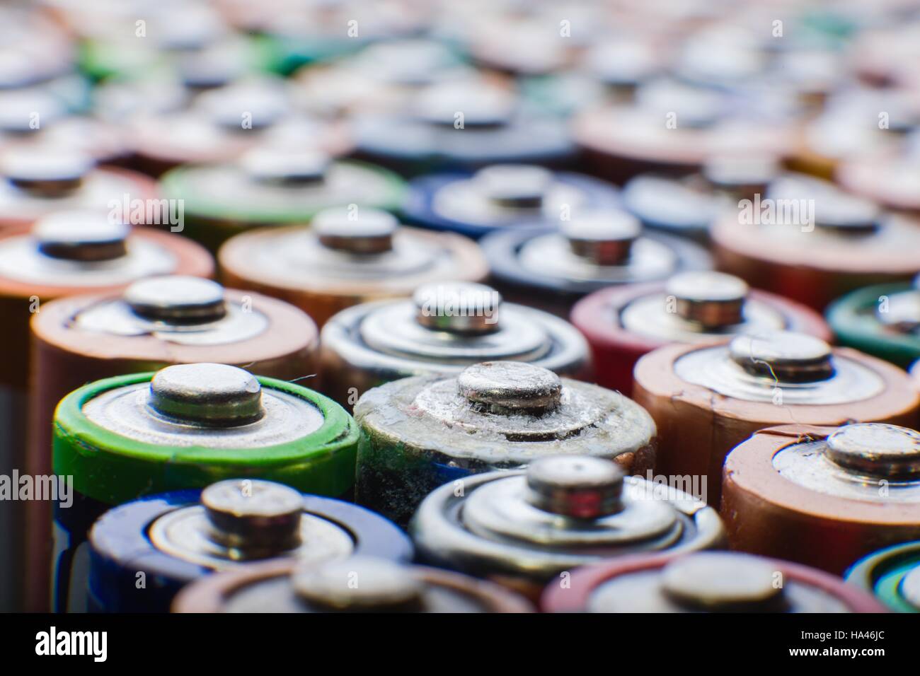 Energy abstract background of colorful batteries Stock Photo - Alamy