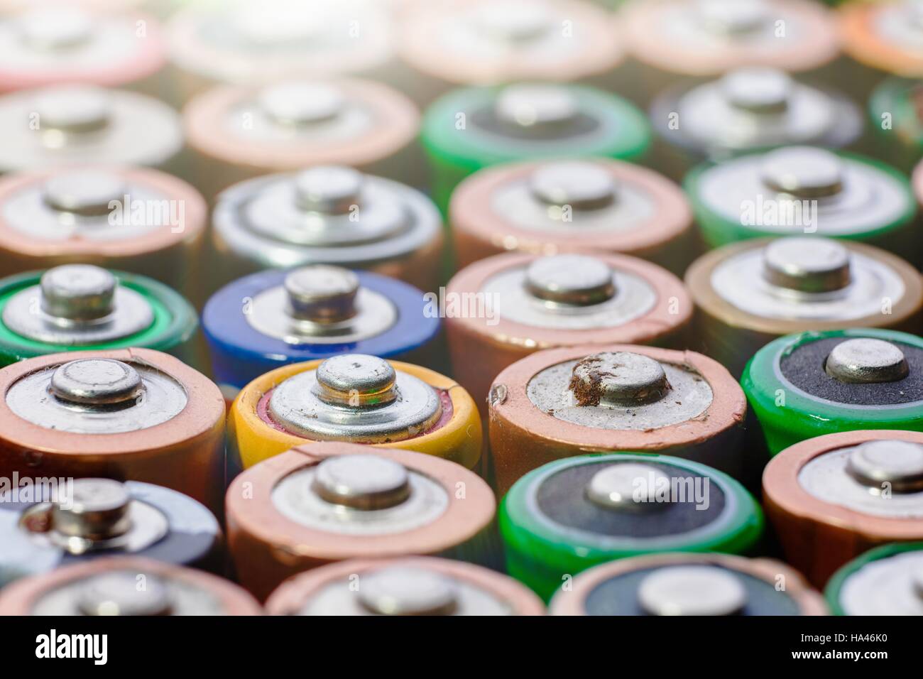 Energy abstract background of colorful batteries Stock Photo - Alamy