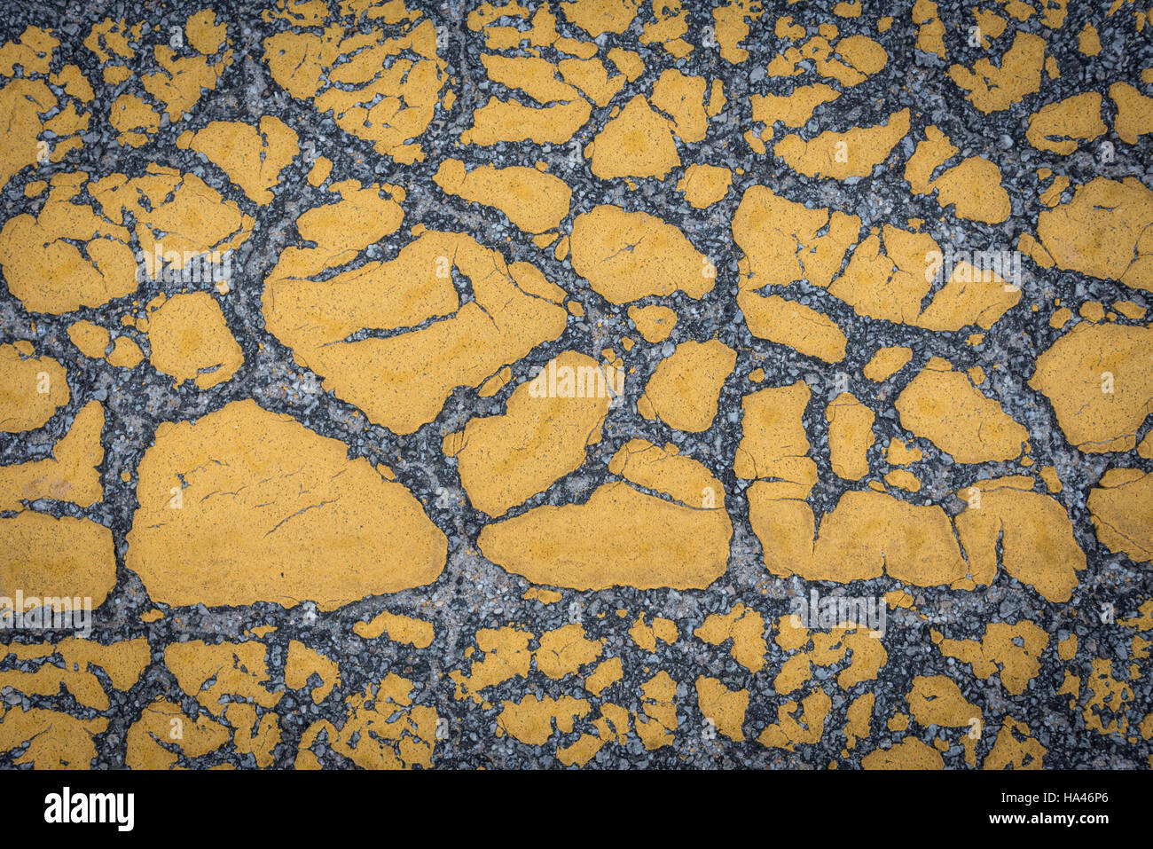 Worn Road Paint Close Up shows texture of the asphalt Stock Photo - Alamy