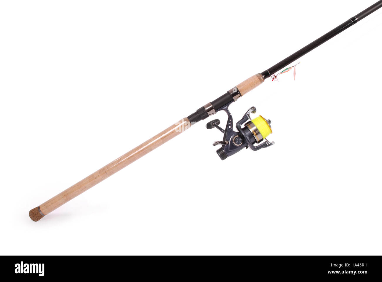 Fishing rod on white background with soft shadow Stock Photo - Alamy