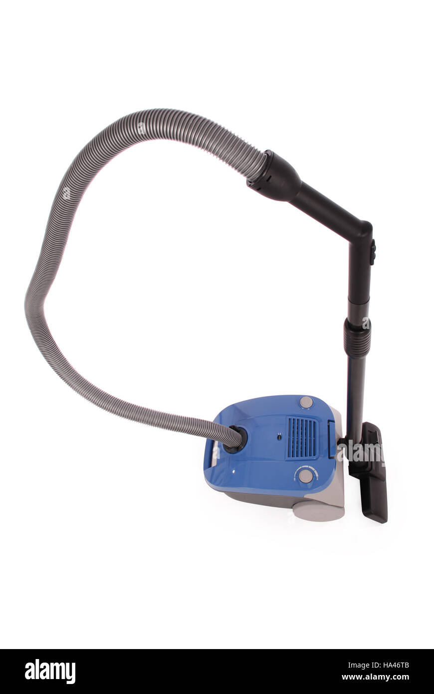 Blue vacuum cleaner isolated on white background with soft shadow Stock ...