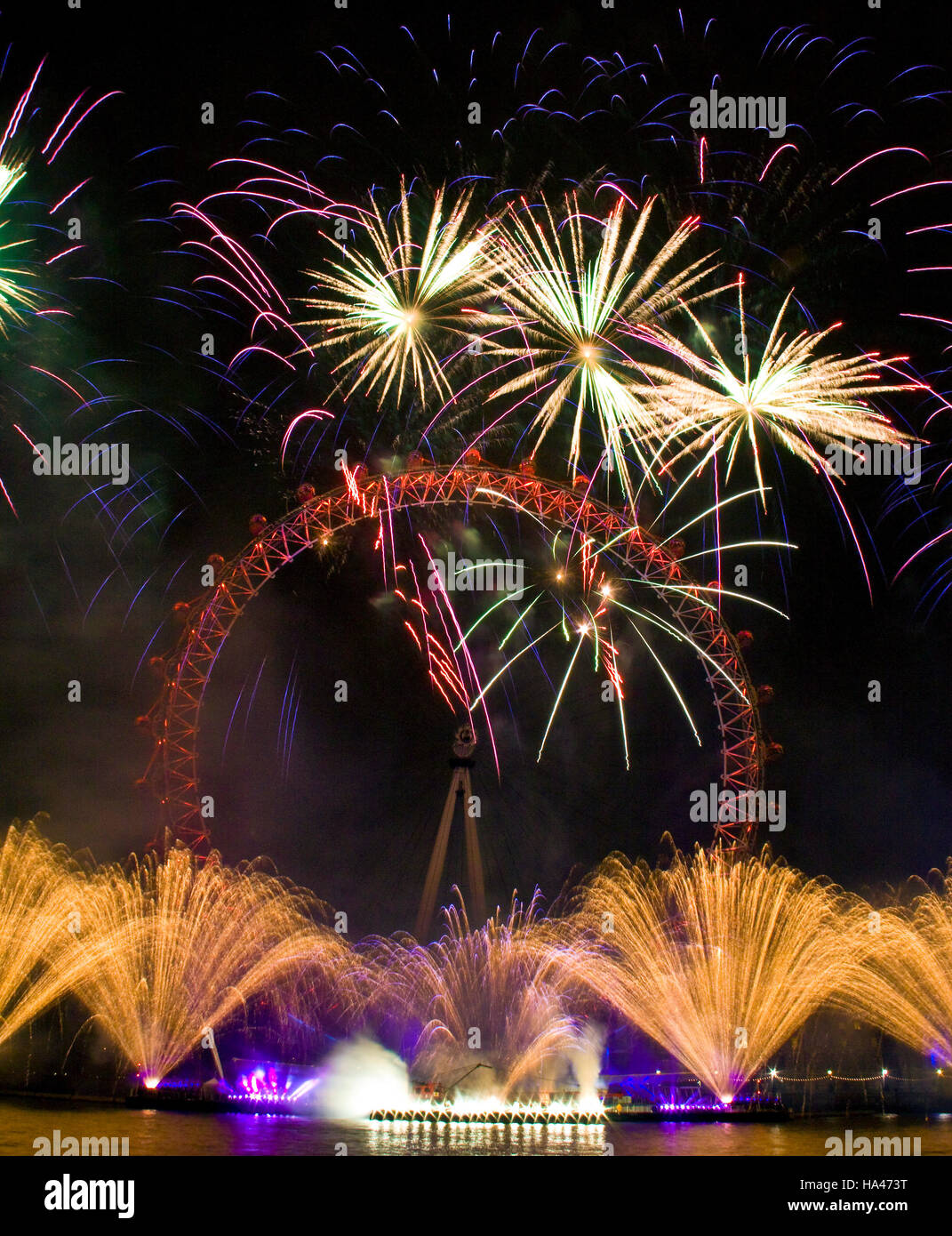 Firework display london wheel hi-res stock photography and images - Alamy