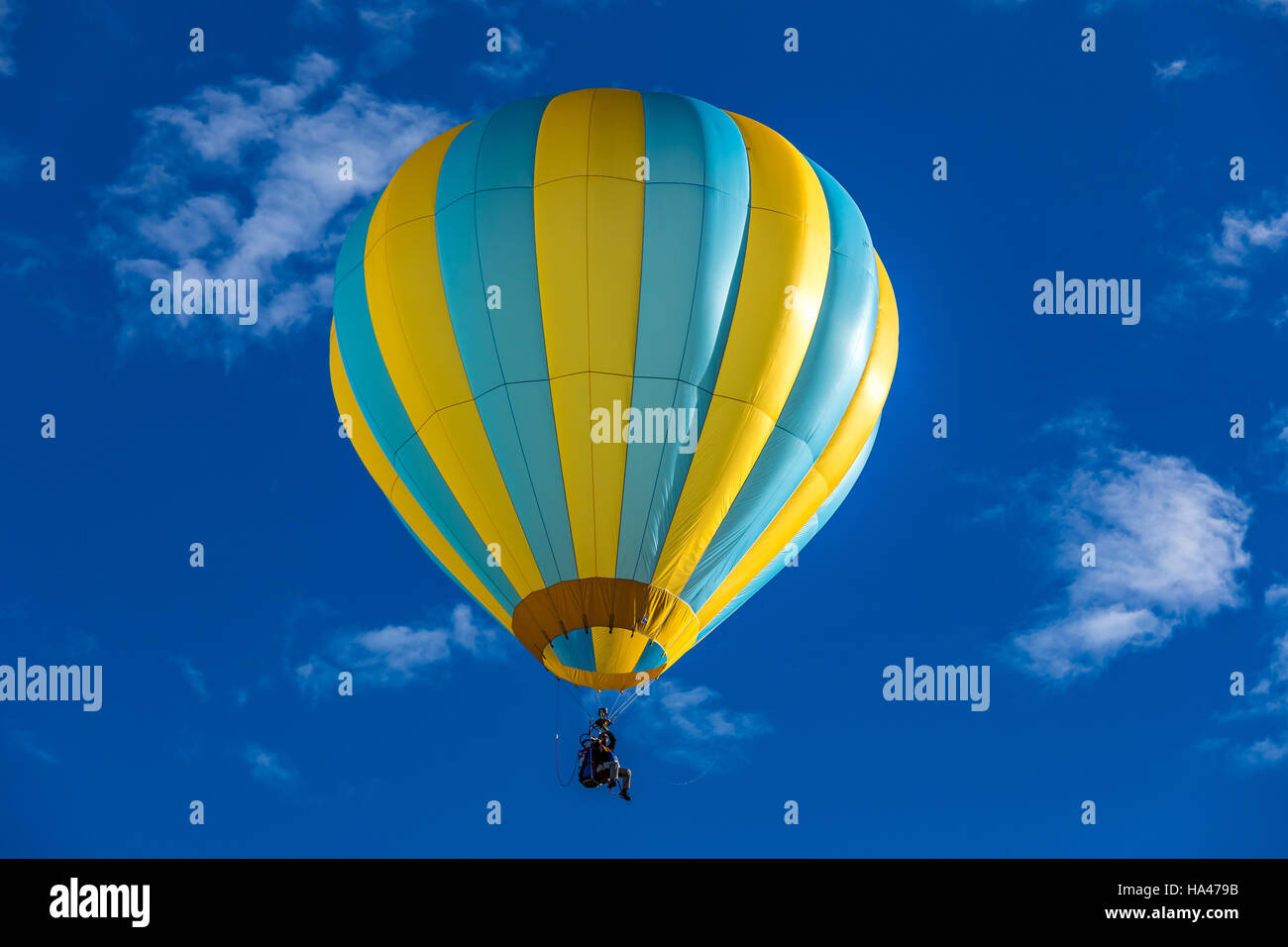 Hot Air Balloons fly over the city of Albuquerque, New Mexico during ...