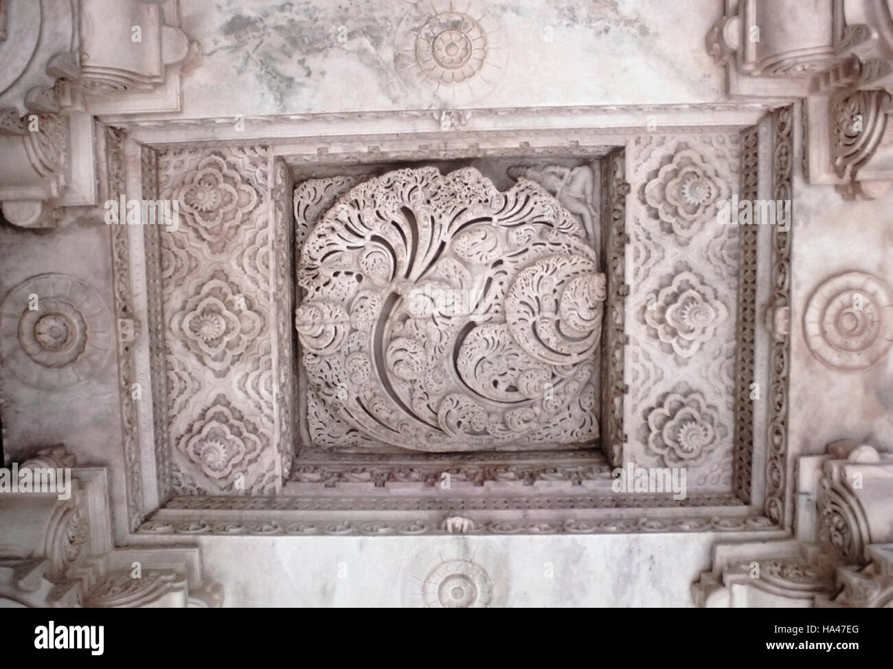 Ceiling carving. Vimala-Vasahi temple, Mount-Abu, Rajasthan, India ...