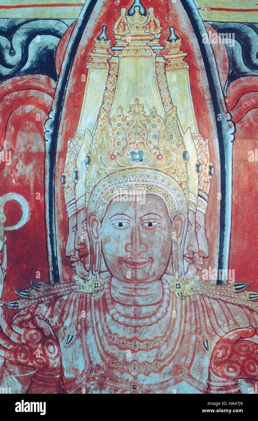 Kandyan painting: Dambulla. Skanda, the God of Kataragama. Nimat-Nama ...