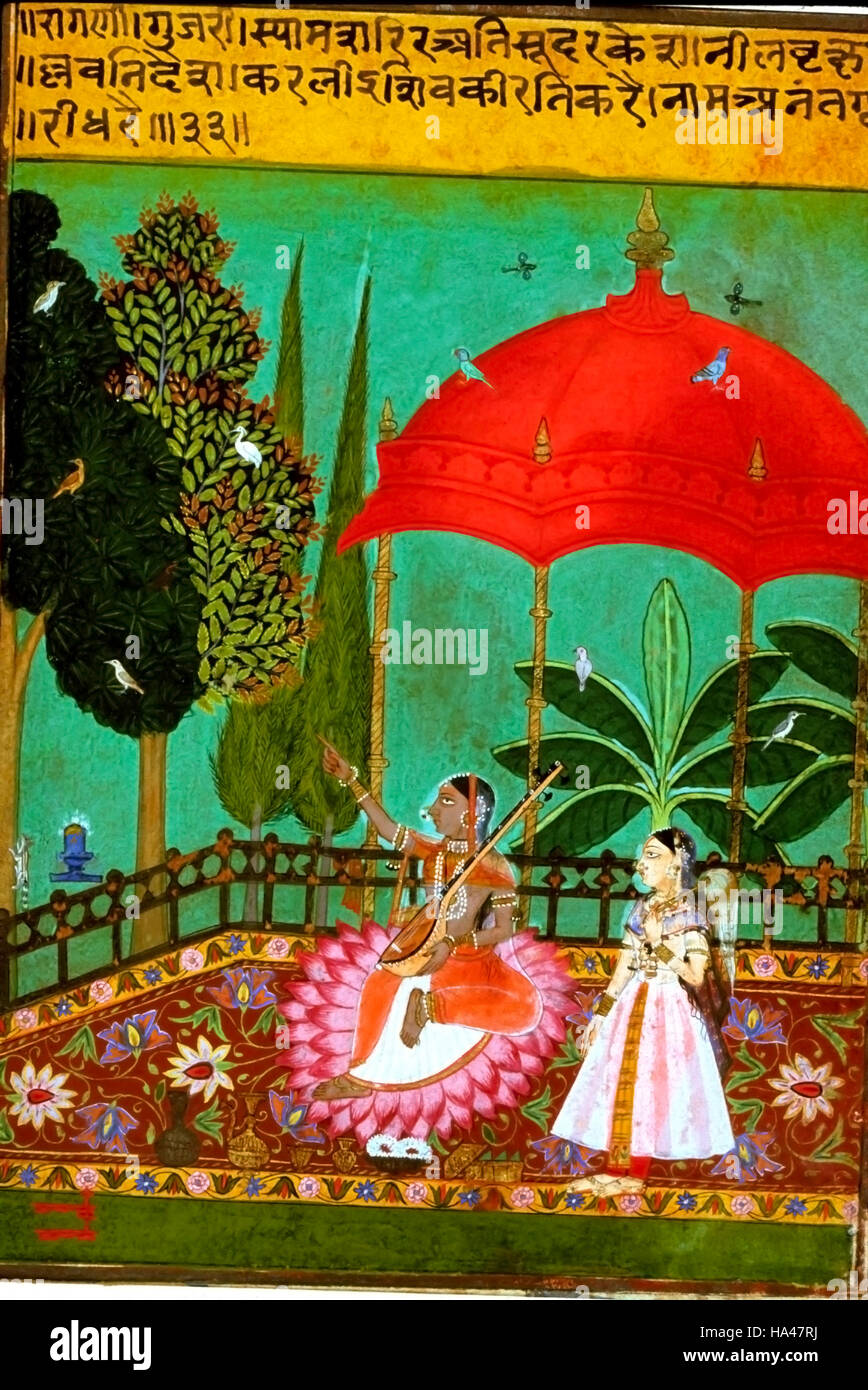 Ragamala Painting: Painting depicts a lady sings sad songs, because her ...