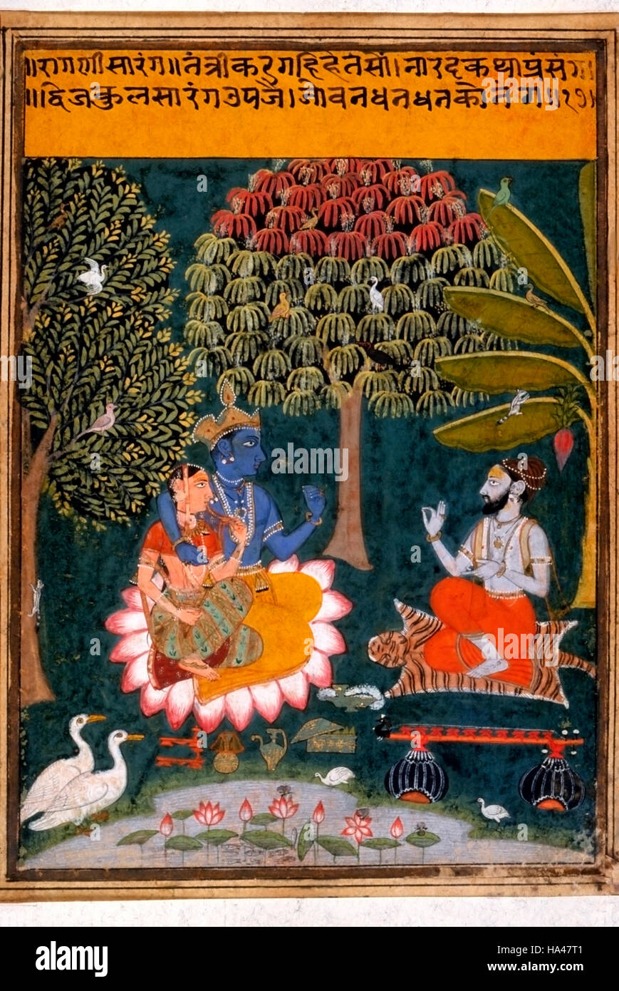 Ragamala Painting: Megha Malhar: Depicts monsoon, Krishna, the most ...
