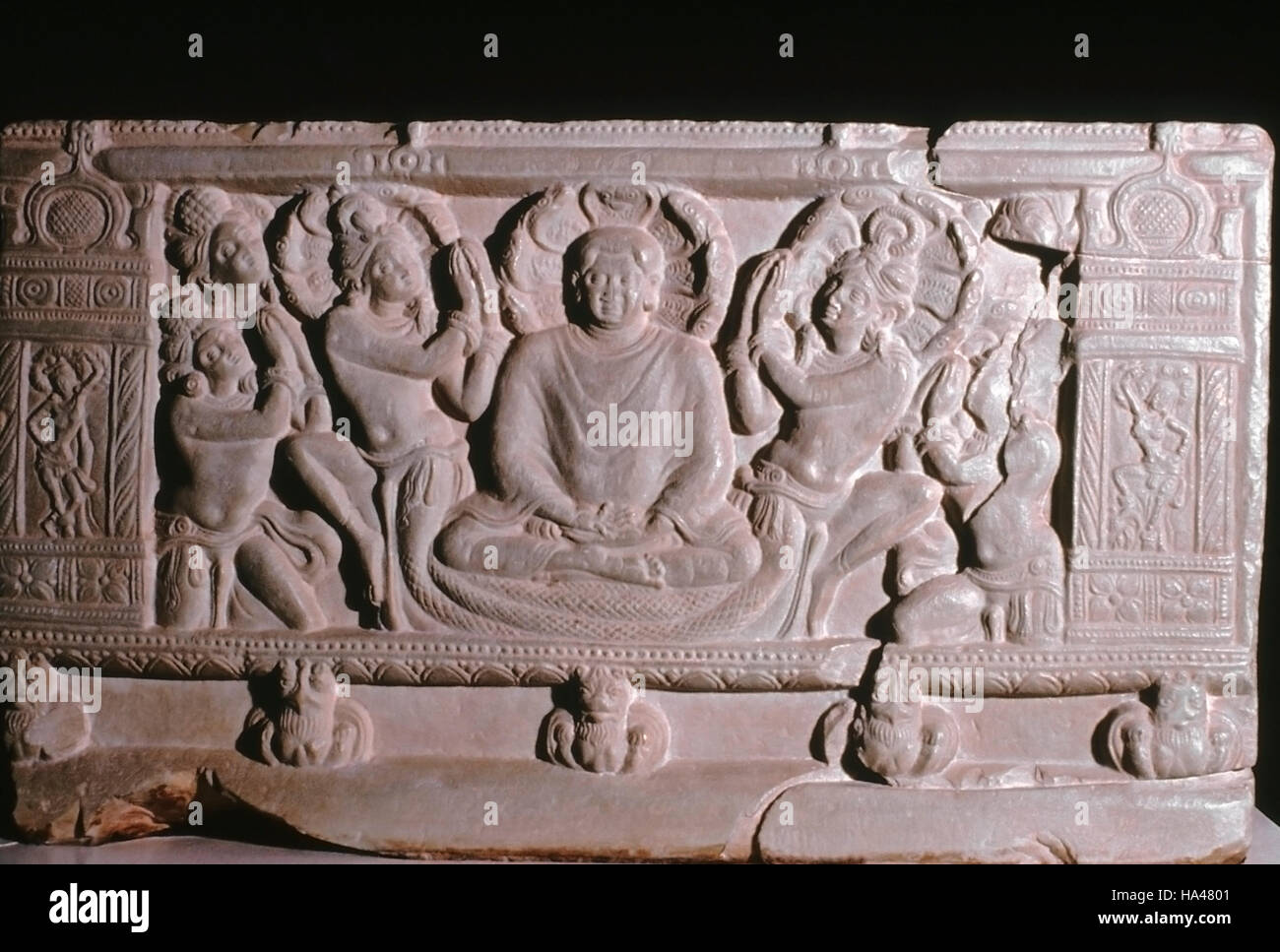 Buddha protected by Muchalinda. Nagarjunakonda, Guntur district, Andhra ...