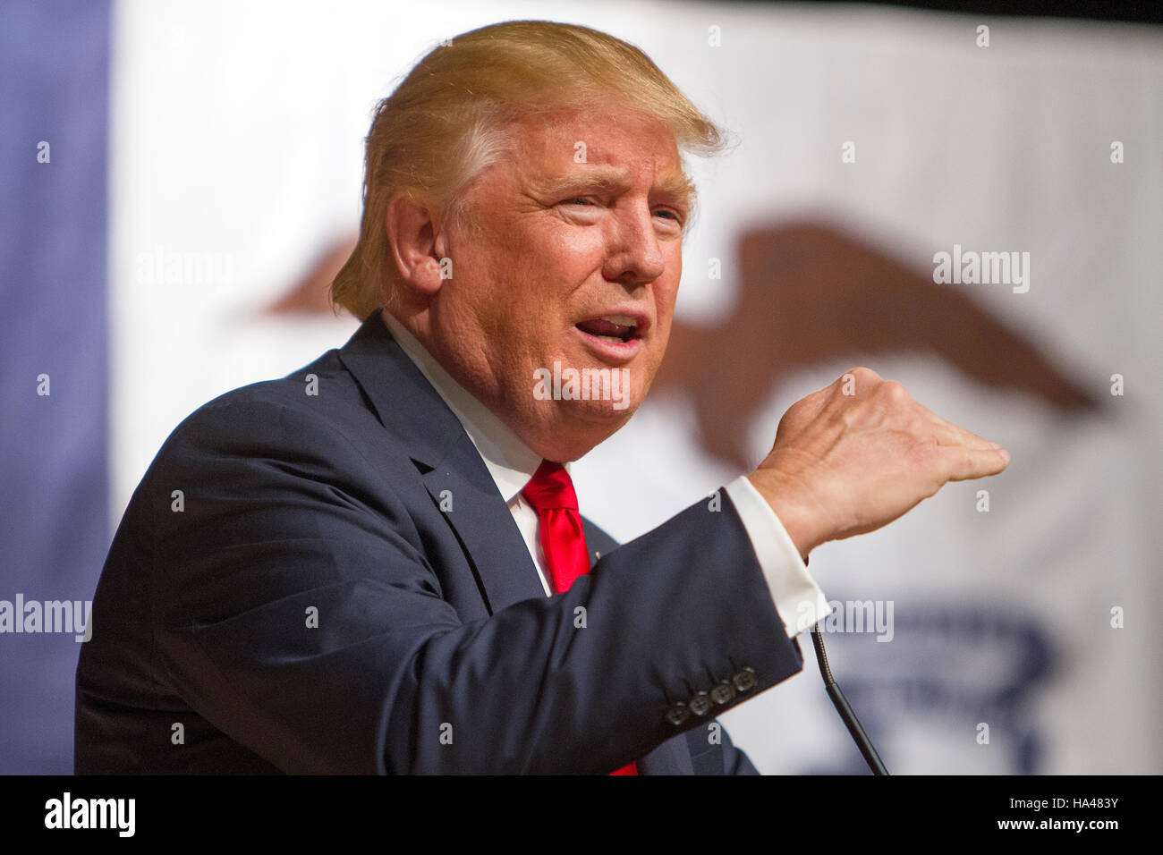 Republican presidential candidate Donald Trump at a campaign rally at ...