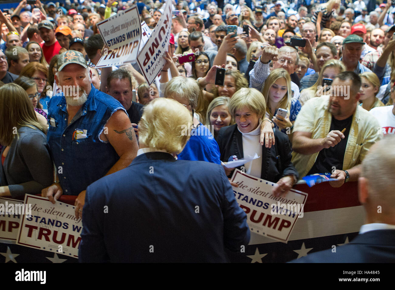 Republican presidential candidate Donald Trump at a campaign rally at ...