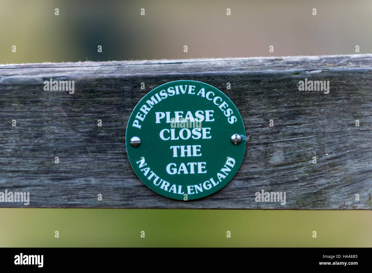 A Natural England sign urging walkers to keep gates shut in the ...
