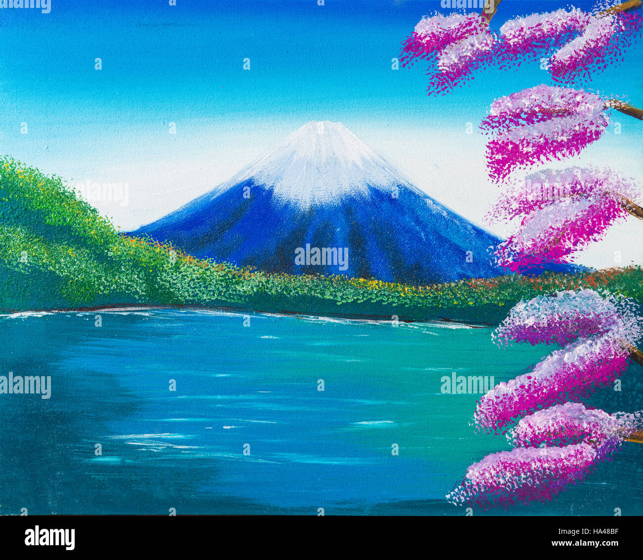 Sakura fuji painting hi-res stock photography and images - Alamy
