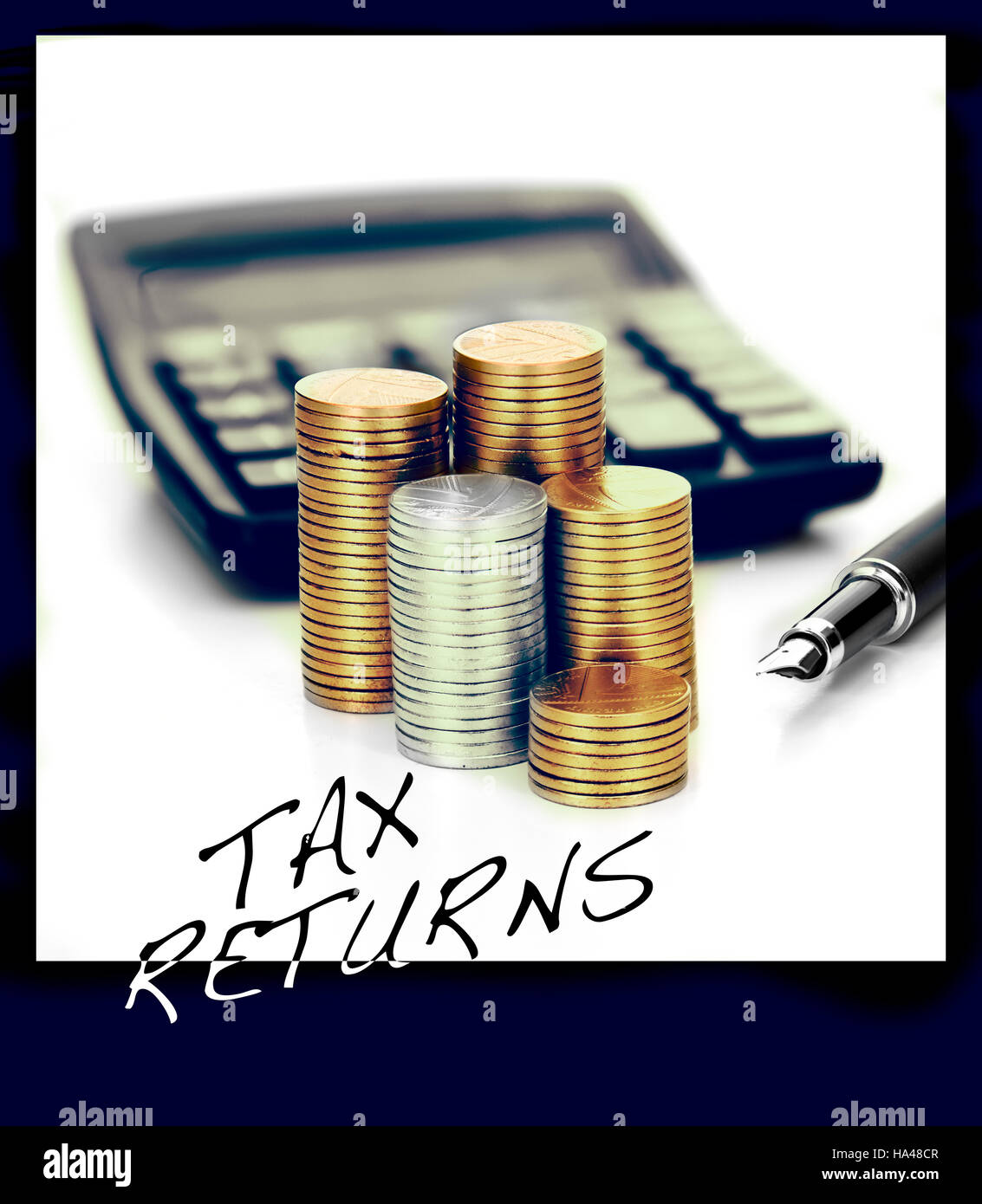 Concept image for tax domestic and business returns. Visual reminder ...
