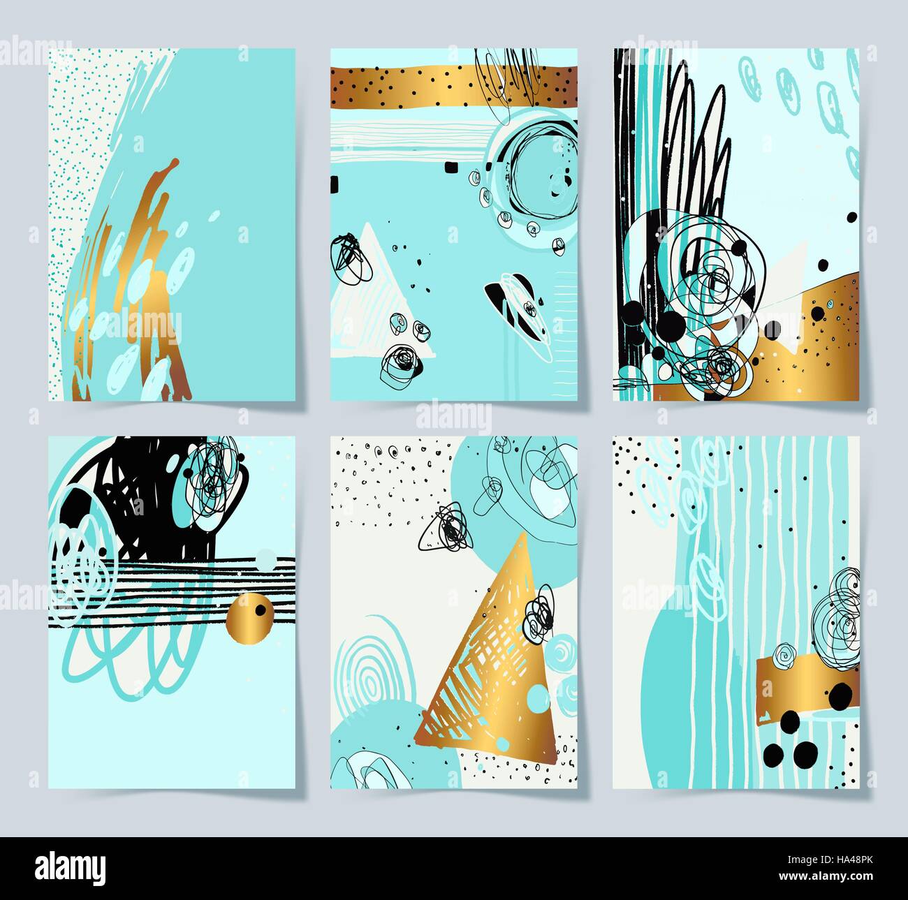 modern abstract digital painting A4 format in trendy hipster sty Stock ...