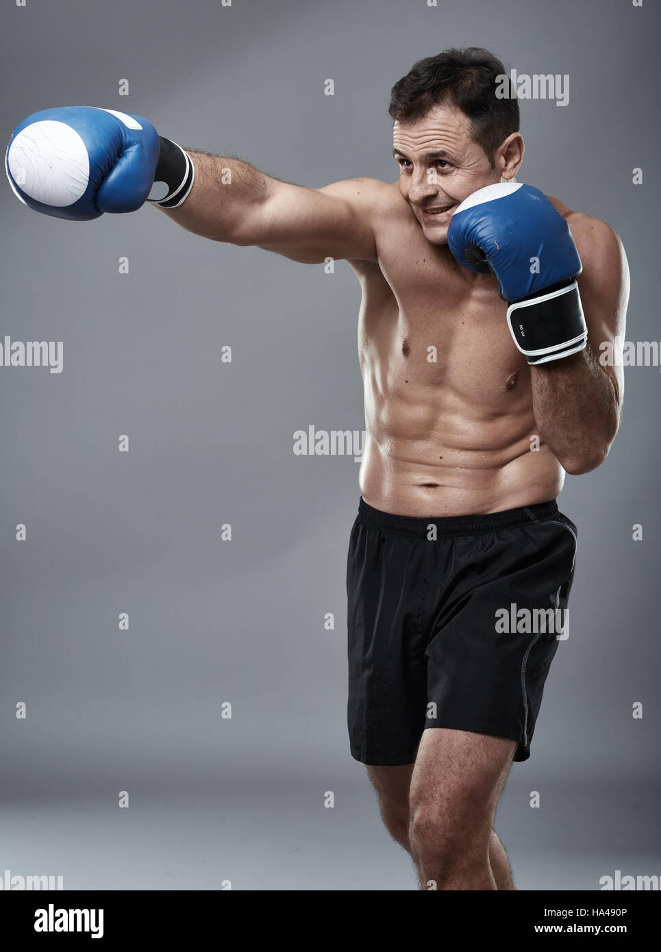 Muay thai or kickbox fighter in various postures - see the whole series ...
