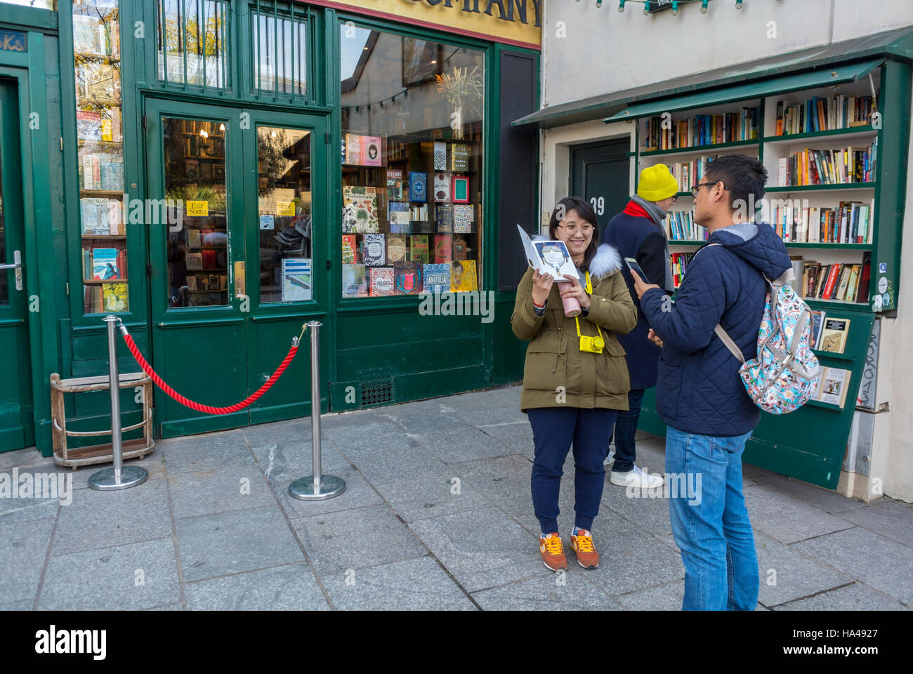Paris, France, Chinese Couple Shopping, "Shakespeare and Company ...