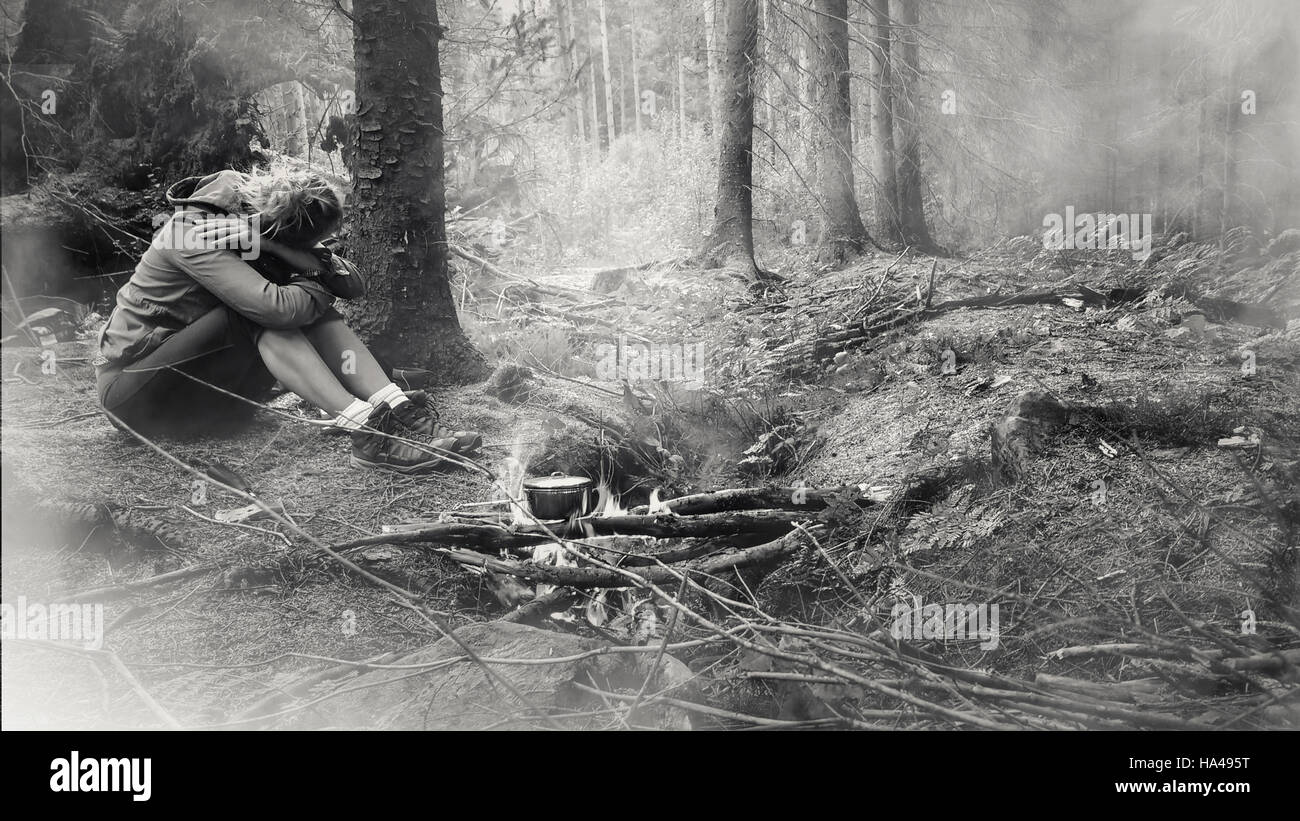 Sitting by camp fire hi-res stock photography and images - Alamy
