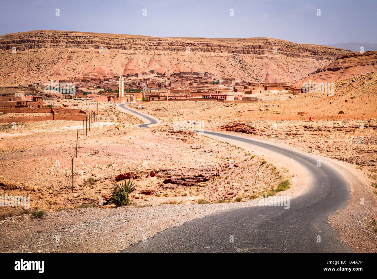 Road from Ouarzazate to Marrakesh through Atlas mountains Stock Photo ...